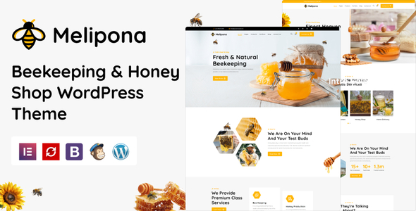 Melipona - Beekeeping and Honey Shop WordPress Theme by peacefulqode